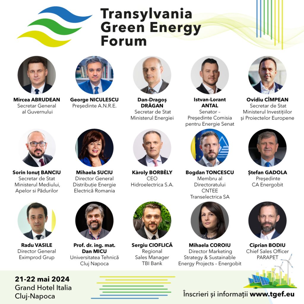Transylvania Green Energy Forum 2024, cel mai mare eveniment dedicat ...