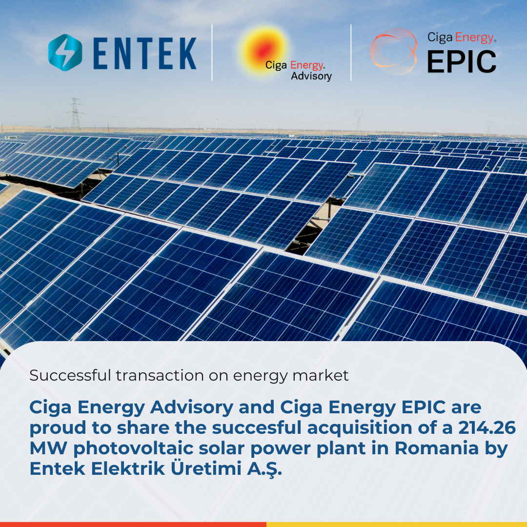 CIGA Energy Advisory anunță încheierea unei tranzacții majore: Entek a ...